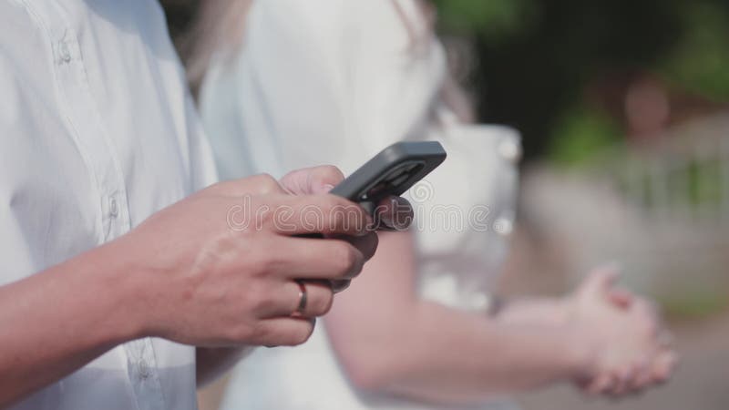 Business Men Hands Typing Message on Smartphone Stock Footage - Video ...