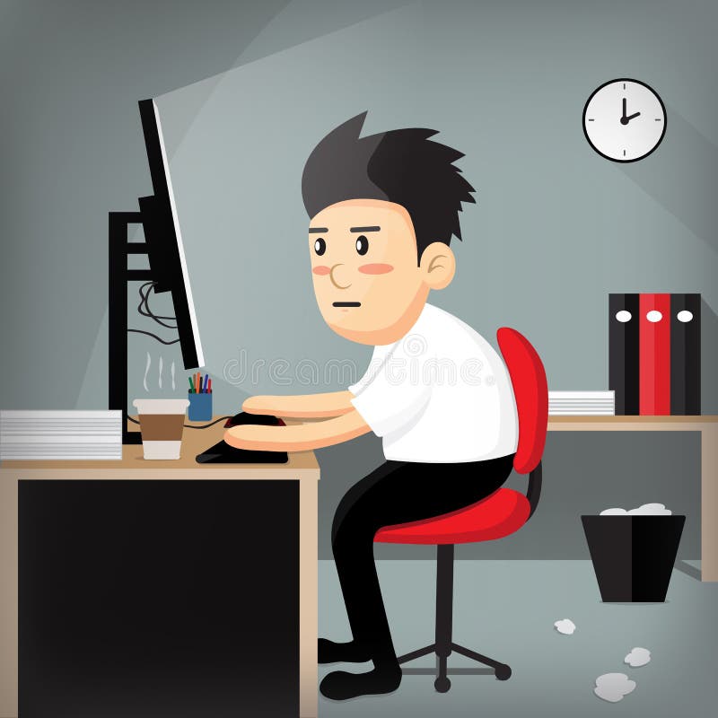 3d Man Sitting on a Computer Mouse Stock Illustration - Illustration of ...