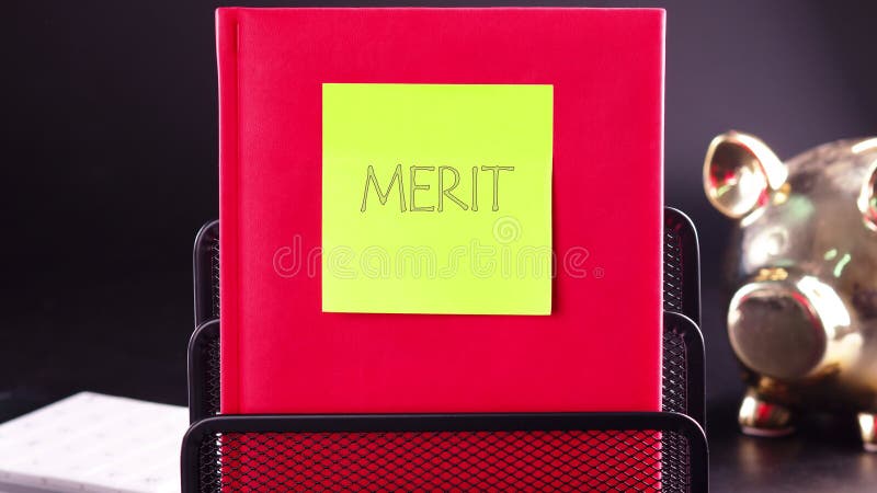Business and Merit Concept. Animation of the MERIT Concept Text, on the ...