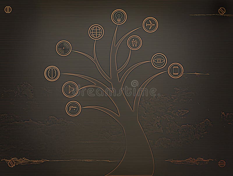 Business Metal Tree Icon, Business Concept Stock Illustration ...