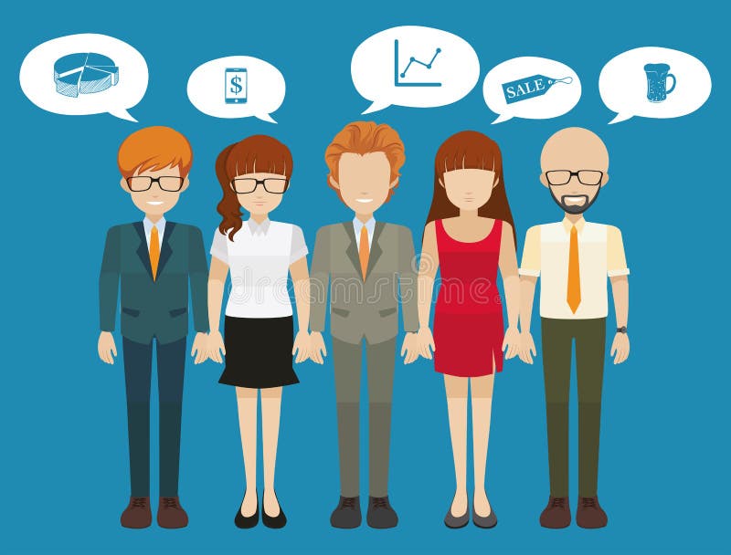 Business Minded People with Different Thoughts Stock Vector ...