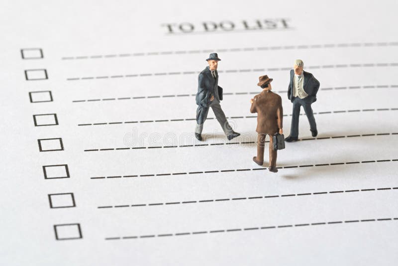 Business Miniature Figures People Walking on To Do List Stock Photo ...