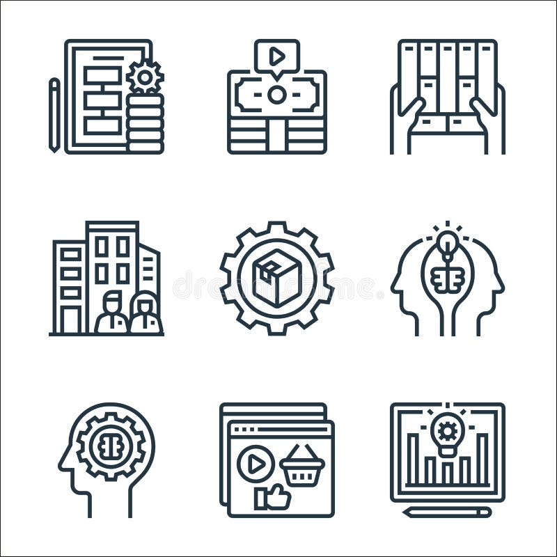 Creative Process Icon Vector from Business Model Canvas Concept. Thin ...