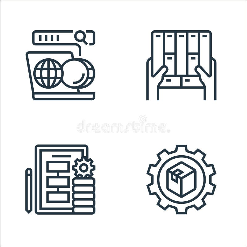 Business Model Canvas Line Icons. Linear Set Stock Vector ...