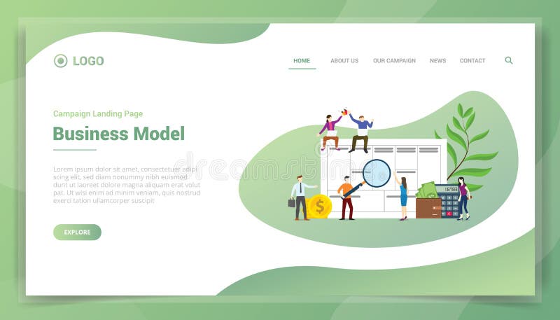 Business Model Business Concept for Website Template Landing Homepage ...