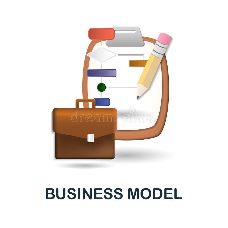 Business Model Icon. 3d Illustration from Digitalization Collection ...