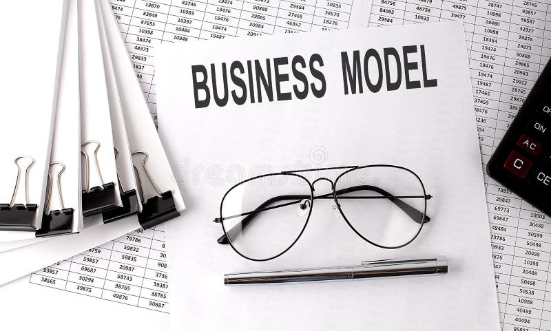 BUSINESS MODEL Text on Paper with Chart and Office Tools , Business ...