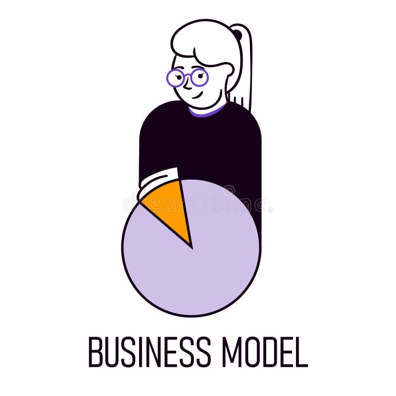 Business Model. Vector Illustration. Employee, Manager with Circle ...