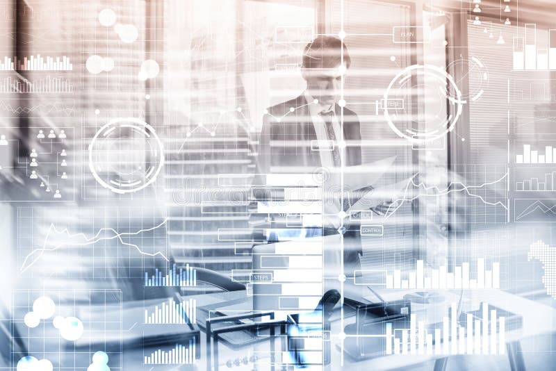 Business Modern Technology. BI Business Intelligence Concept on Virtual ...