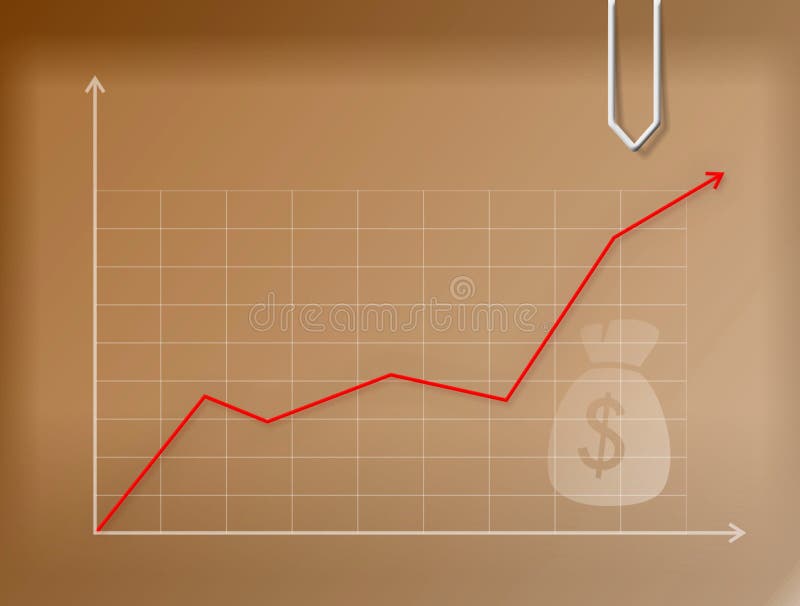 Business Money Graph on Brown Paper Stock Illustration - Illustration ...