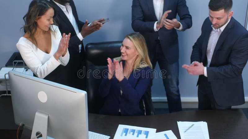 Business Multiracial Team Applauding To Each Other in Office Stock ... Business Multiracial Team Applauding To Each Other in Office Stock ...