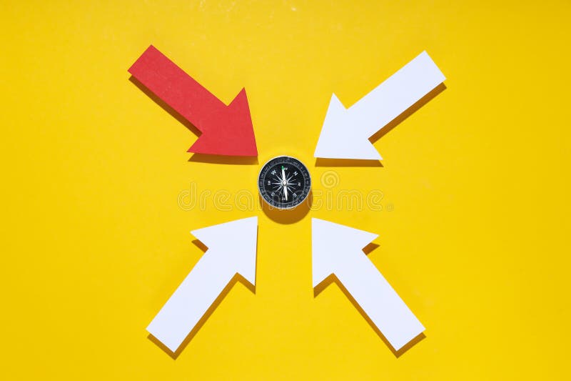 Business Navigate Concept with Compass and Arrows Stock Photo - Image ...