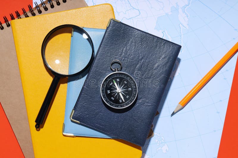 Business Navigate Concept with Compass, Top View Stock Image - Image of ...