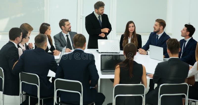 Business Negotiations at the Round Table Stock Image - Image of ...