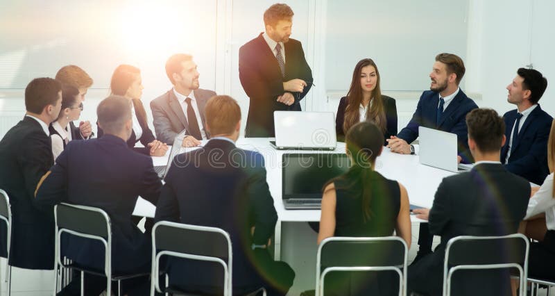 Business Negotiations at the Round Table Stock Image - Image of ...