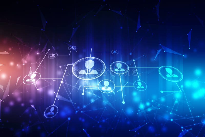 Social Networks and Interaction Concept. Mixed Media, Digital Abstract ...