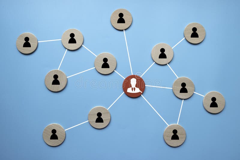 Business Network Concept with Central Leader and Connected Team Members ...