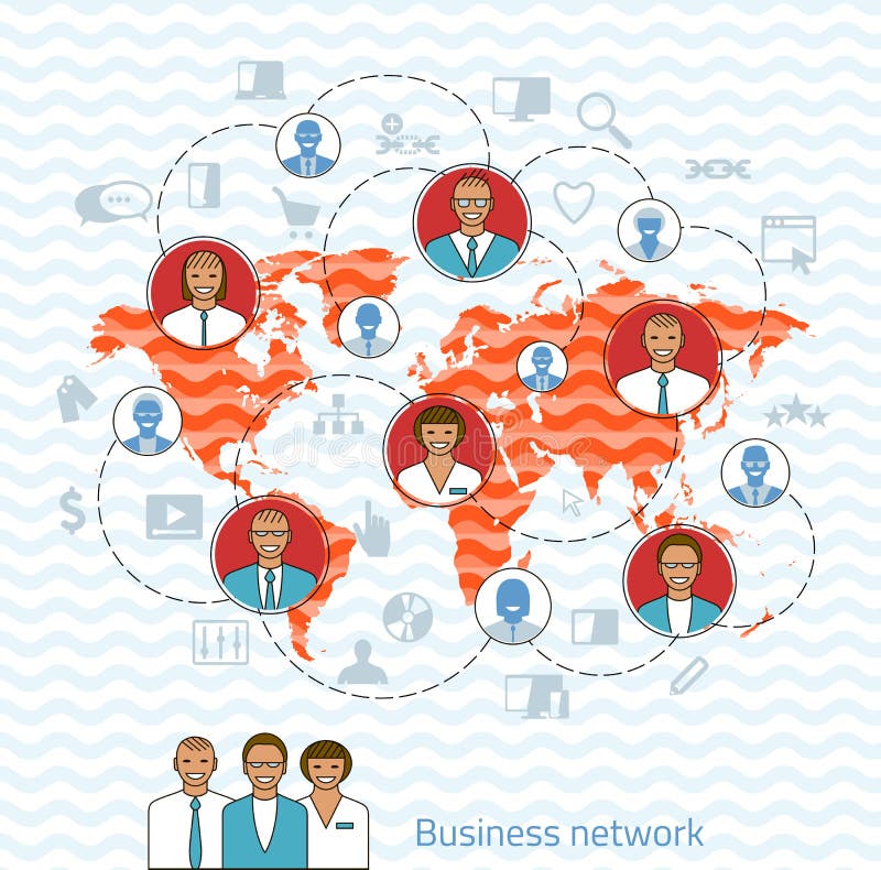Business Network. Concept Illustration of Management, Organization and ...