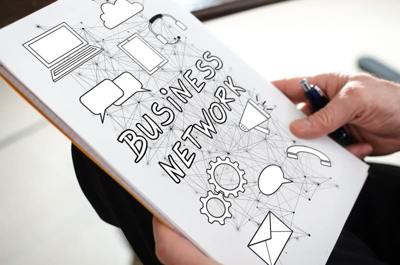 Business Network Concept on a Paper Stock Illustration - Illustration ...