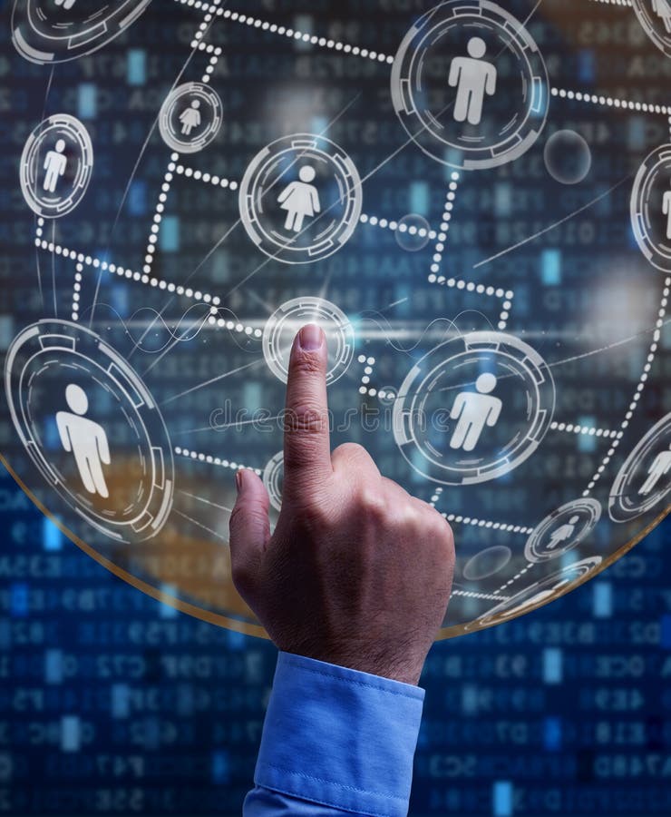 Business Network in the Digital Age Stock Image - Image of button ...