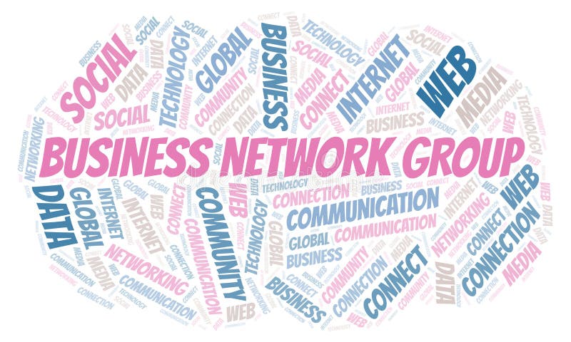 Business Network Group Word Cloud Stock Illustration - Illustration of ...