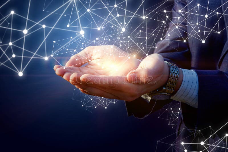 Network, Hands Holding Blank Paper Stock Photo - Image of hand, hacked ...