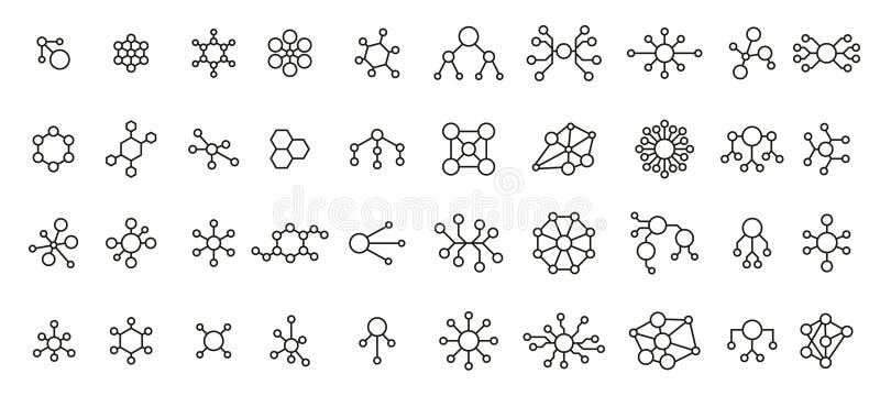 Business Network Icons. Networking Structures, Organization Connections ...