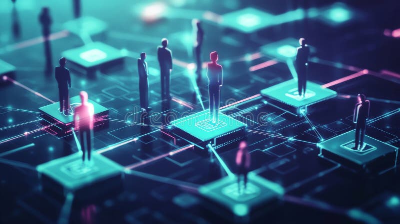 Business Network Illustration Featuring Team Icons Connected for ...