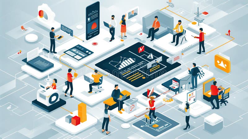 Business Network Illustration Stock Illustration - Illustration of ...