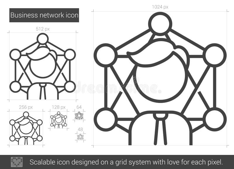 Business Network Line Icon. Stock Vector - Illustration of ...