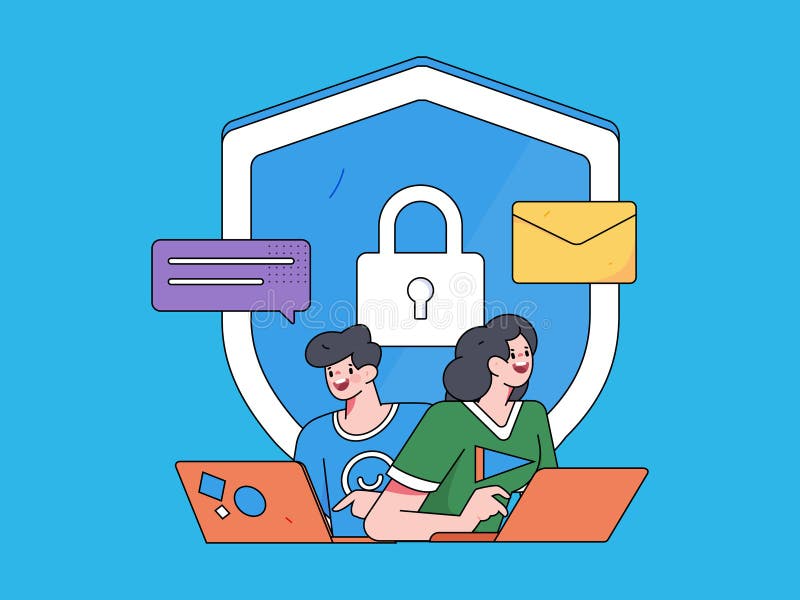 Business Network Security Character Flat Vector Concept Operation Hand ...