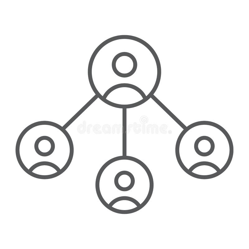 Business Network Thin Line Icon, Business and Global, Social Network ...