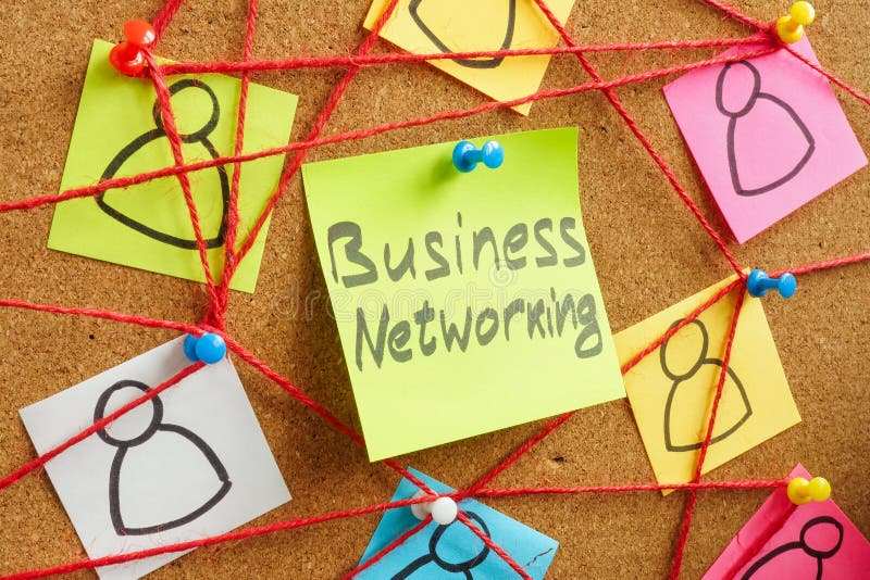 Business Networking Concept. Stickers Connected by a Rope. Stock Photo ...