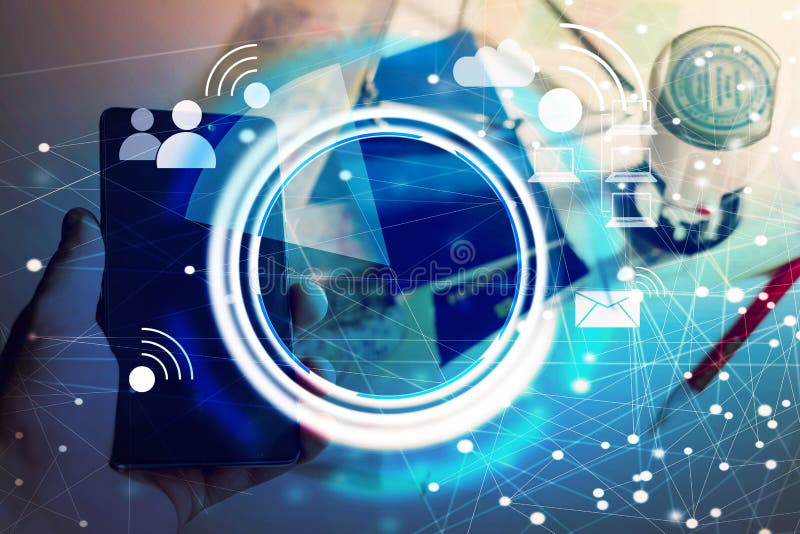 Business Networking Connection Concept and Wi-Fi. Technology ...