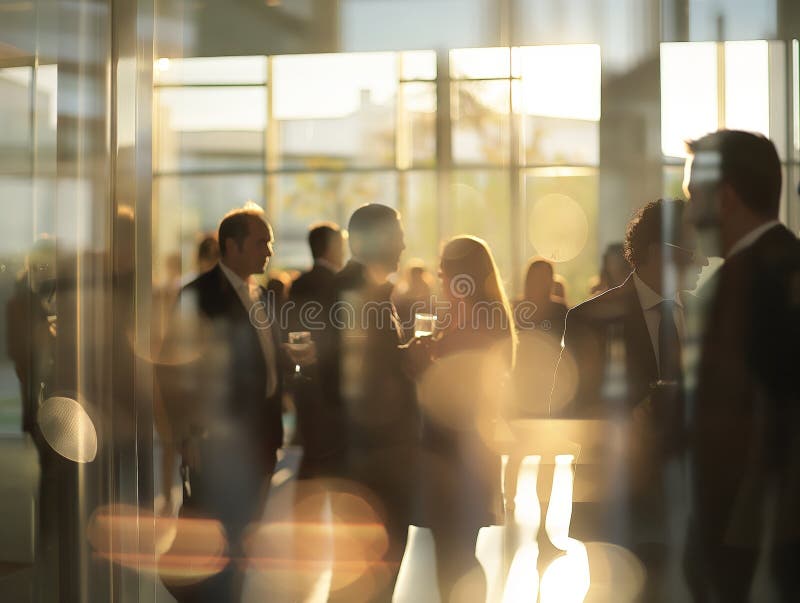 Business Networking Event at Sunset Stock Photo - Image of event, warm ...