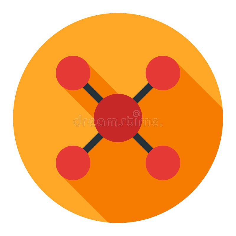 Networking Flat Design Icon. Social Network Sign Stock Vector ...