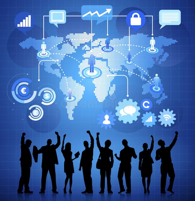 Business Networking with Infographic Vector Stock Vector - Illustration ...