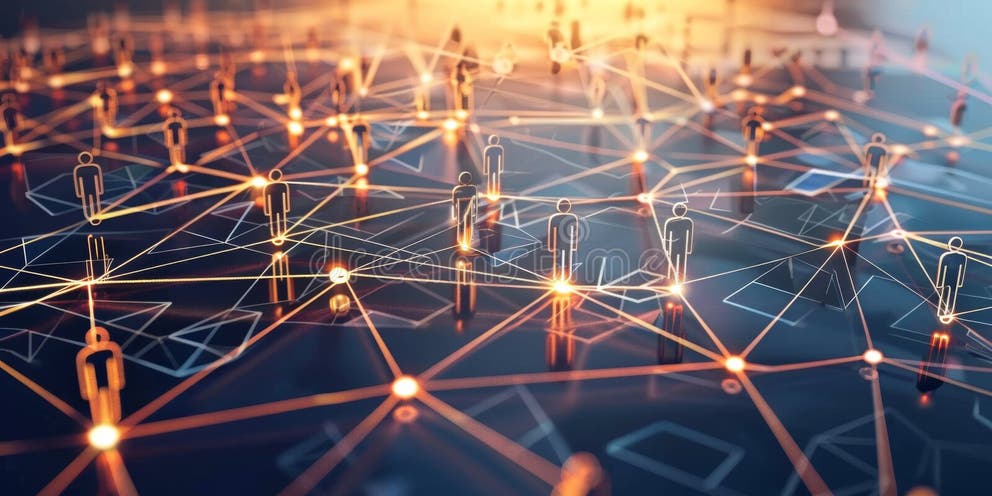 Business Networking with Interconnected Web. Stock Illustration ...