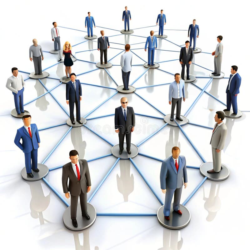 Business Networking Isolated on White Background Stock Illustration ...