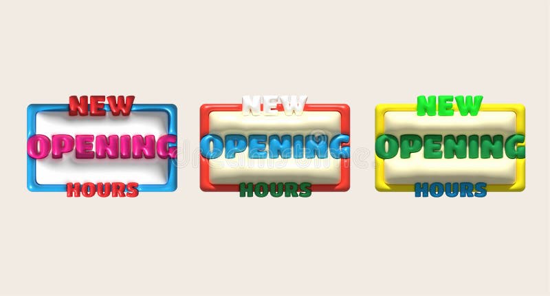 Business New Opening Hours Icon Store E-commerce Illustration 3d Stock ...