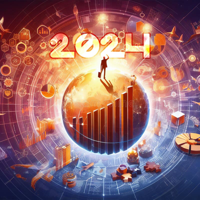 Business 2024 New Year Target Audience Concept Stock Illustration ...