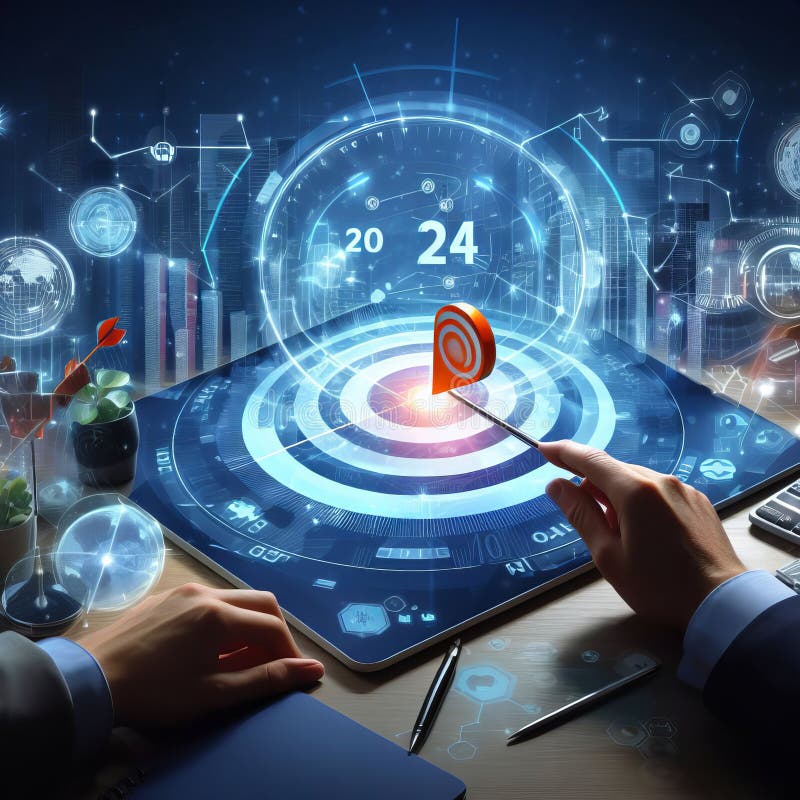 Business 2024 New Year Target Audience Concept Stock Illustration ...