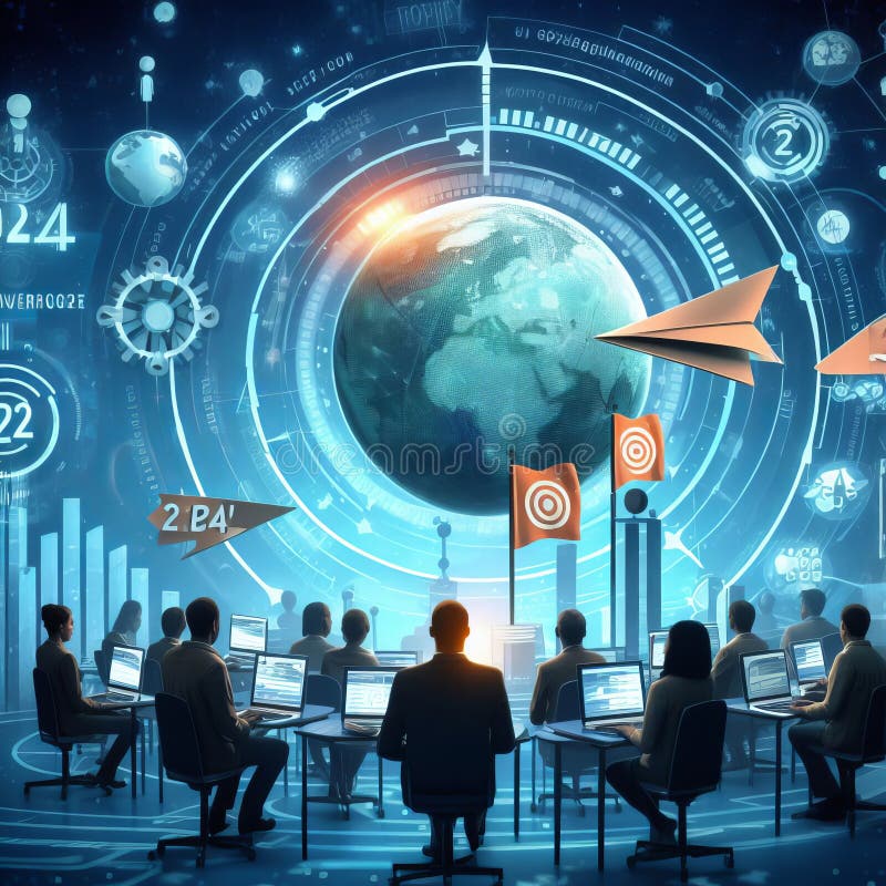 Business 2024 New Year Target Audience Concept Stock Illustration ...