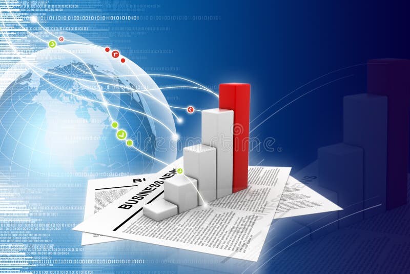 Business news and graph stock illustration. Illustration of profile ...