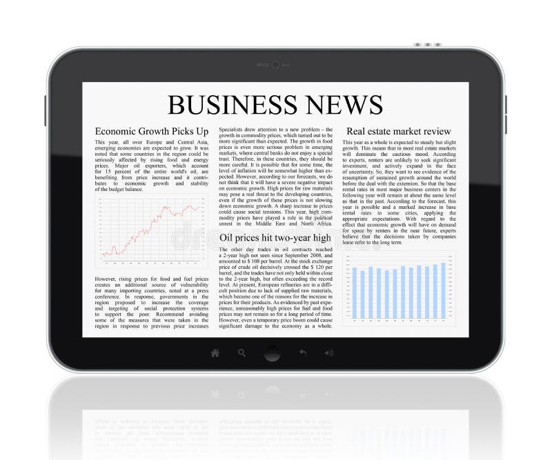 News Online Concept. Tablet Pc and Newspaper Stock Illustration ...