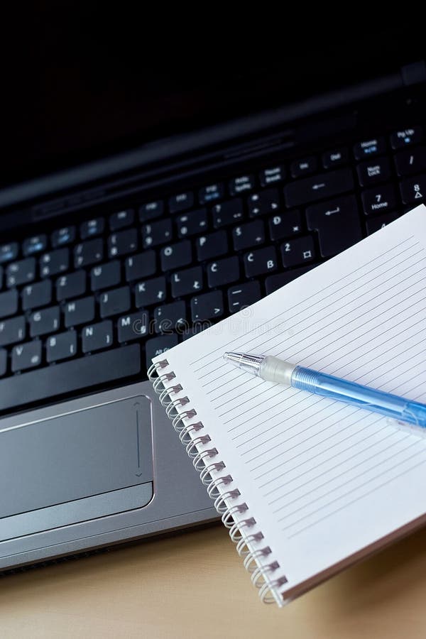 Business Note Book on Laptop Stock Image - Image of innovation, idea ...