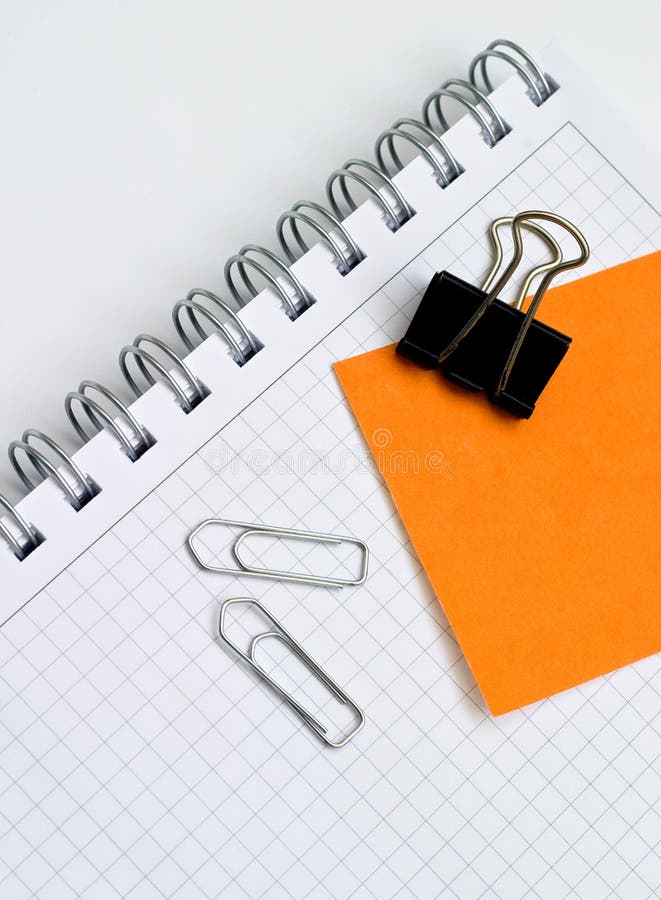 Business Note Book with Marker Notes and Paper Cli Stock Photo - Image ...