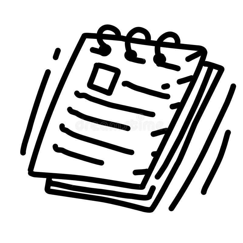 Business Notes Hand Drawn Icon Design, Outline Black, Vector Icon Stock ...