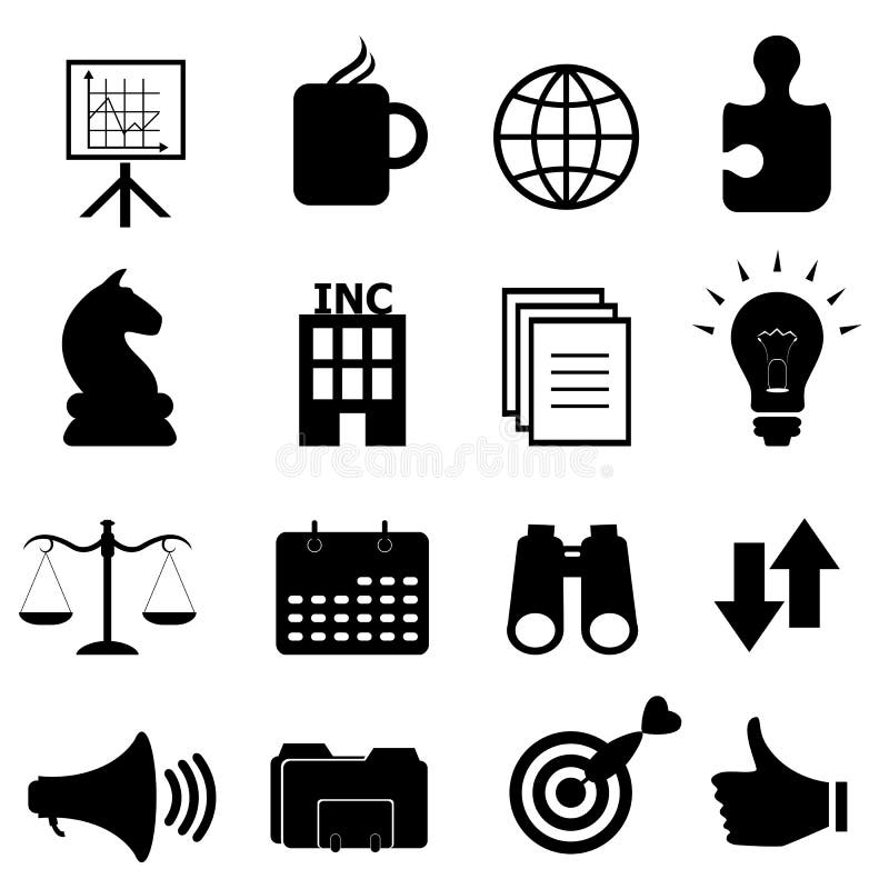 Business objects icon set stock vector. Illustration of icon - 23892634