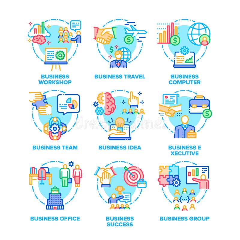 Business Occupation Set Vector Color Illustrations Stock Vector ...